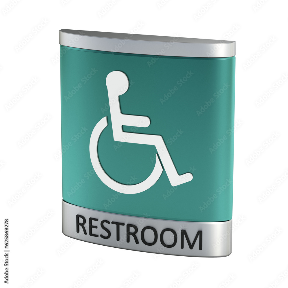 Photo & Art Print Restroom sign isolated on transparent background. 3D ...