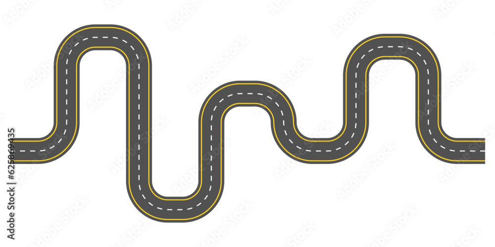 Road, highway design. Asphalt winding road. Modern path way background ...