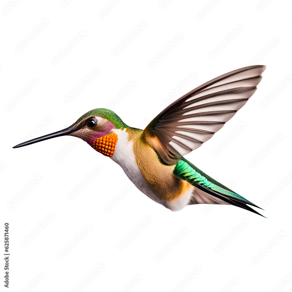 Close up of a hummingbird isolated on a transparent background, png ...