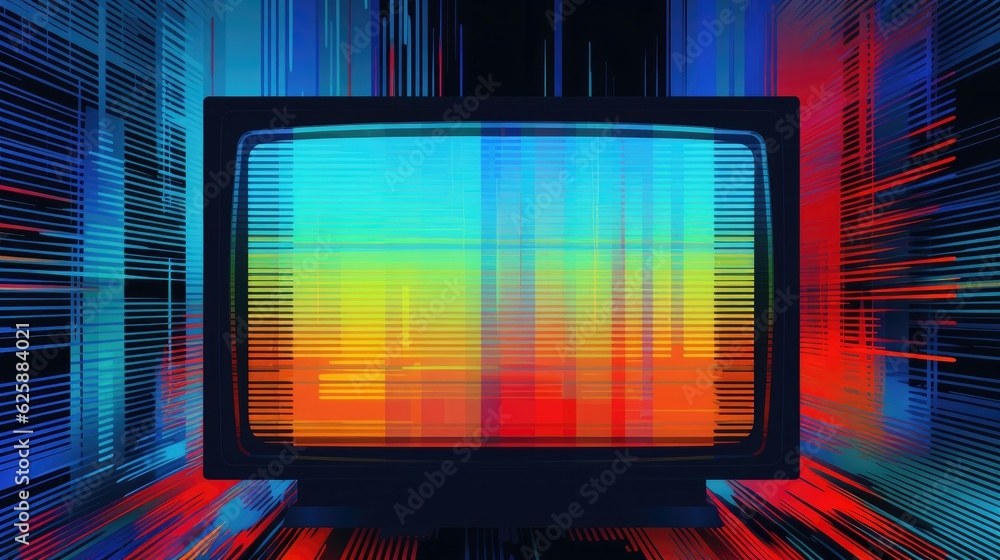 Old tv scan line monitor for glitch overlay. Abstract background with ...