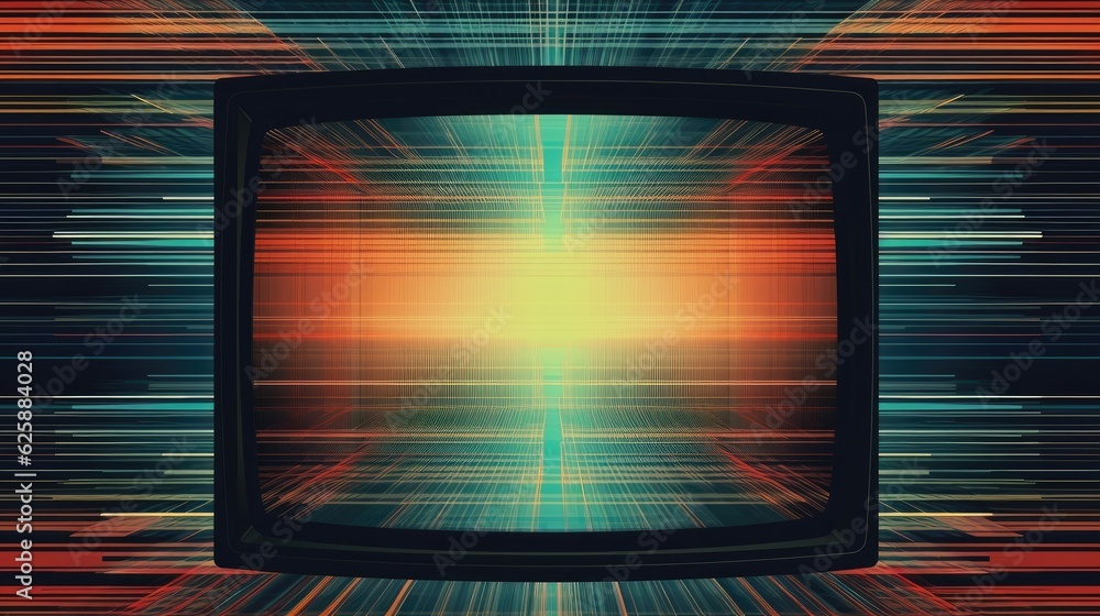 Old tv scan line monitor for glitch overlay. Abstract background with ...