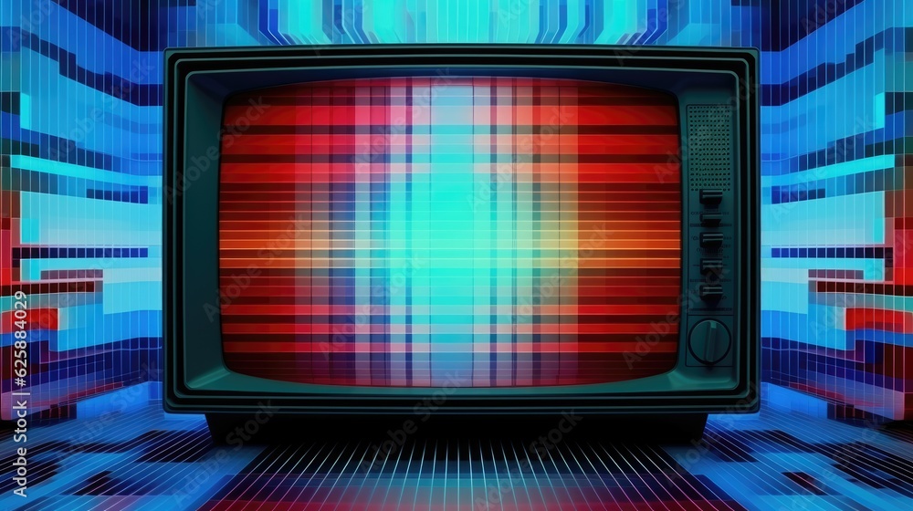 Old tv scan line monitor for glitch overlay. Abstract background with ...