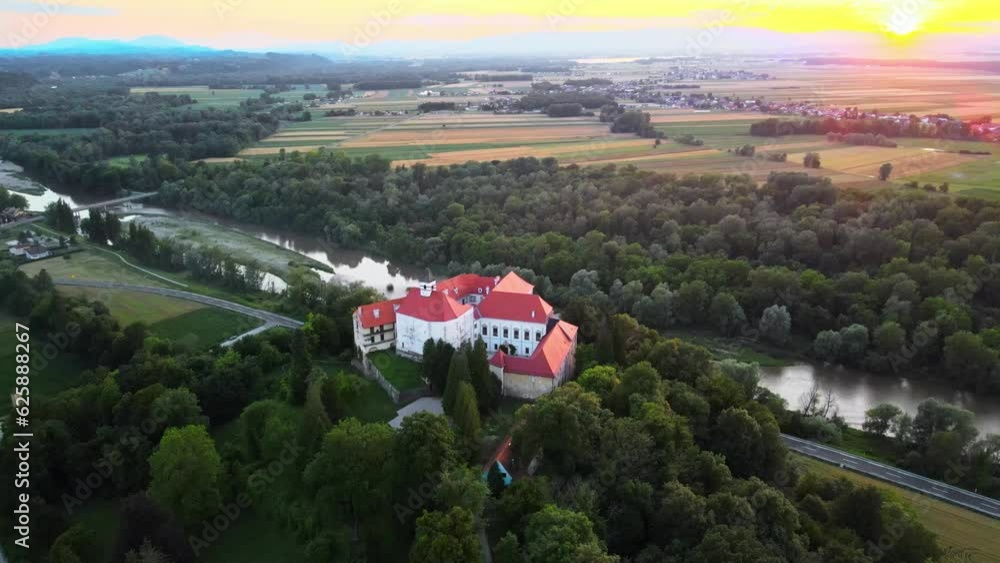 Captivating 4K drone footage of Castle (Grad) Borl, a historic gem with ...