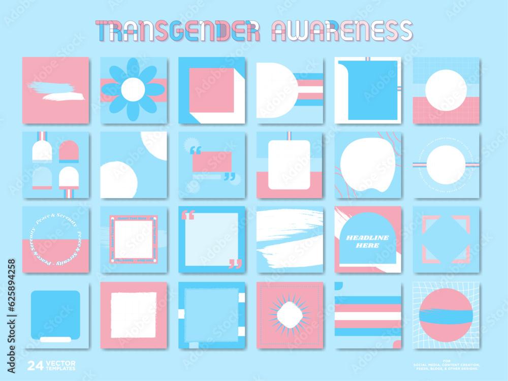 24 Mega Collection of Trans Pride Colors Layouts. Trans flag color ...