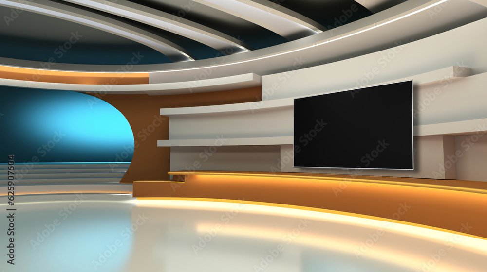 Tv Studio. News studio. News room. Background for newscast. Backdrop ...