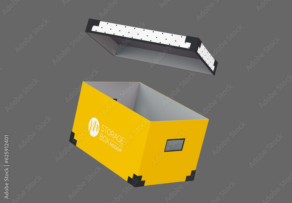 Floating Open Storage Box Mockup Stock Template | Adobe Stock
