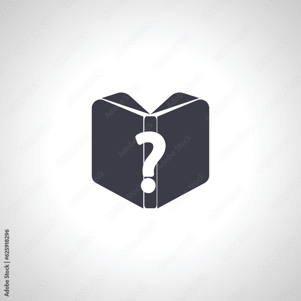 Book with question mark sign icon, instruction icon, book with question ...