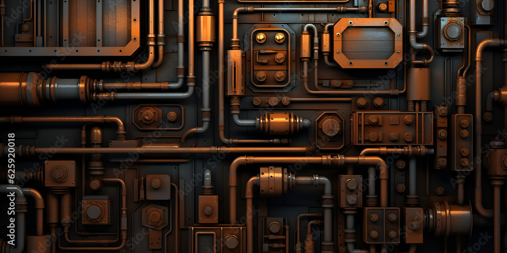 3D Abstract Industrial Cyber board Background Innovative Industrial ...