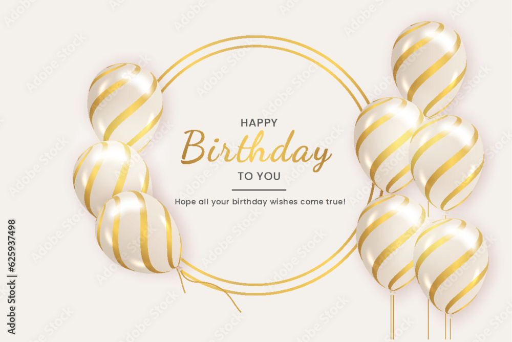 Birthday balloons banner design Happy birthday greeting text with ...