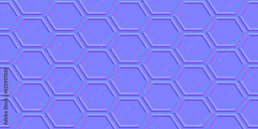 Seamless embossed geometric hexagon design normal map background ...