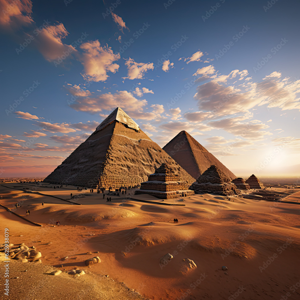ancient Egyptian pyramids of Giza Stock Photo | Adobe Stock