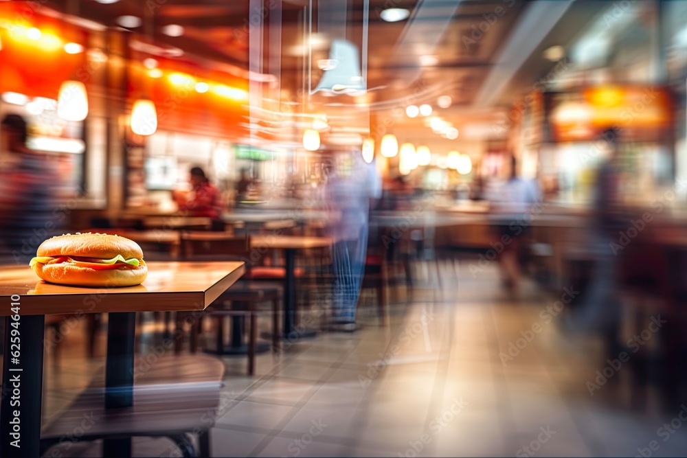 Defocused Fast Food Restaurant Background - Blur Image of an Eatery ...