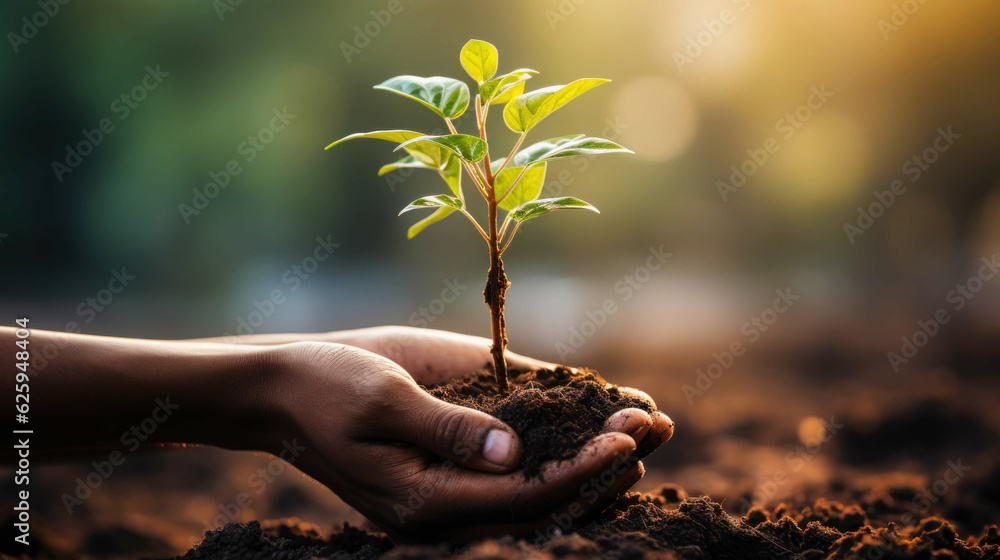 a symbol of life and health, a human hand tenderly cradling a small ...