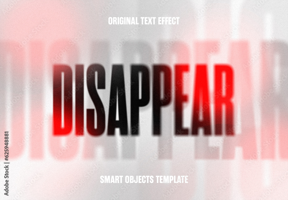 Disappear Text Effect Mockup Stock Template | Adobe Stock