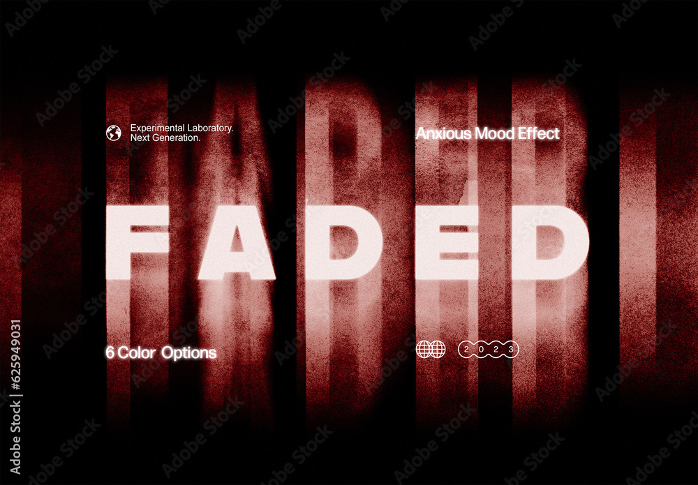 Faded Text Effect Mockup Stock Template | Adobe Stock