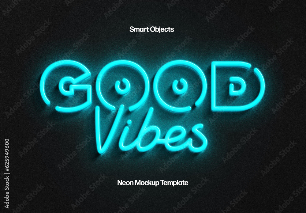 Neon Logo Mockup Stock Template | Adobe Stock