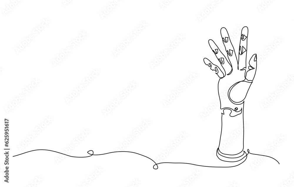 Prosthetic arm simple vector illustration. Artificial hand, robotic or ...