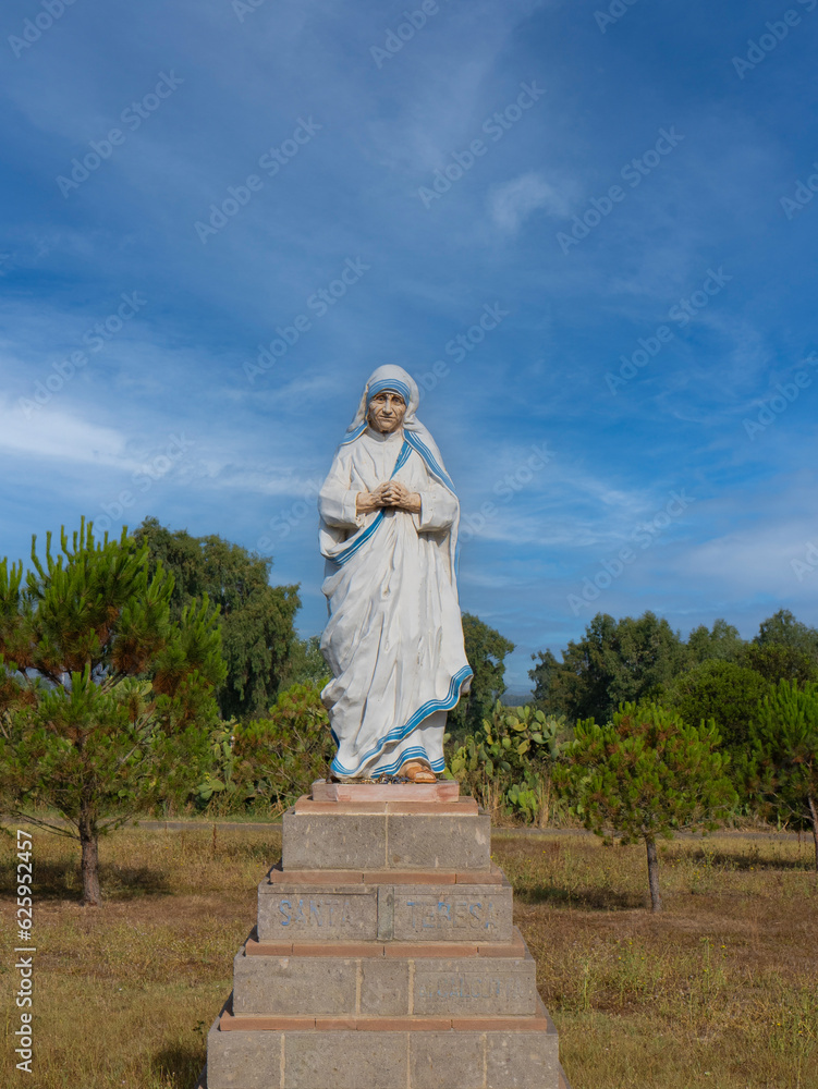 Pabillonis, ITALY - May 19th, 2023 Mother Teresa of Calcutta statue ...