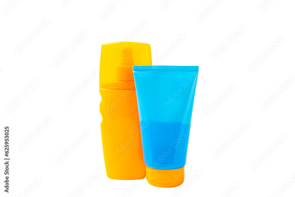 Sunscreen isolated on white background. SPF cream. Sun protection. UV ...