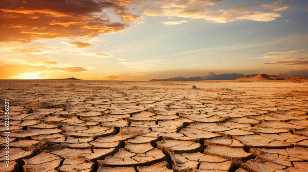 vivid illustration of climate change impact - a parched land riddled ...