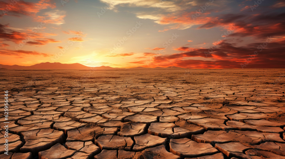 vivid illustration of climate change impact - a parched land riddled ...