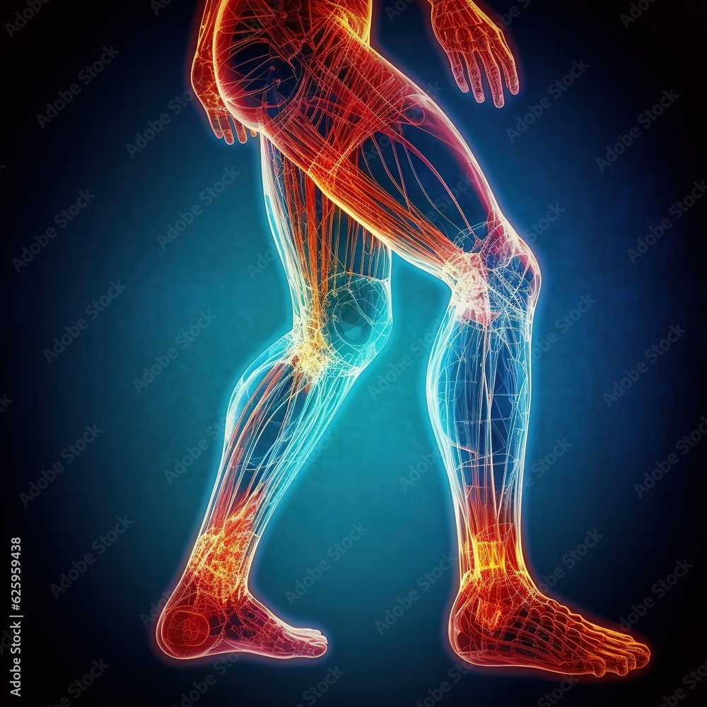 Human body legs and vein system, generated AI photo. Stock Illustration ...