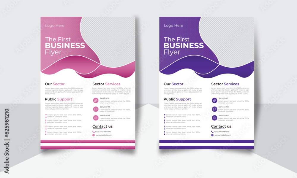 Corporate template Flyer design. Clean advertising design. Flayer ...