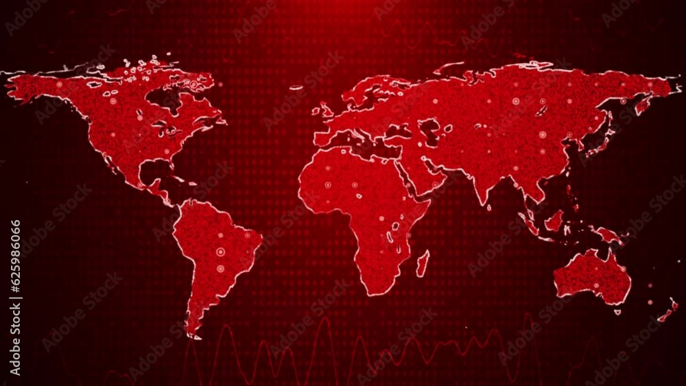 World map Ai Network Connections animation of spread of infection ...
