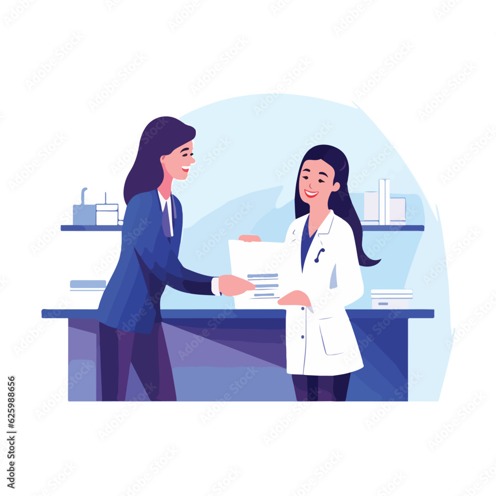 image of nurse signing form,health images,nurse and doctor vector ...