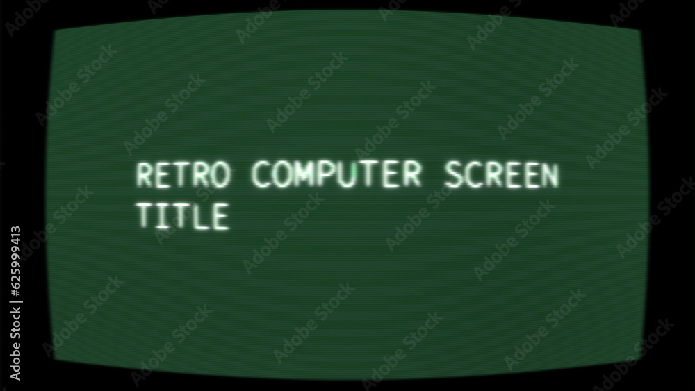 Retro Computer Screen Title Stock Template | Adobe Stock