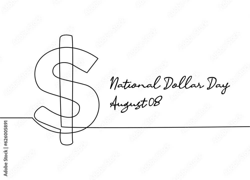 line art of national dollar day good for national dollar day celebrate ...