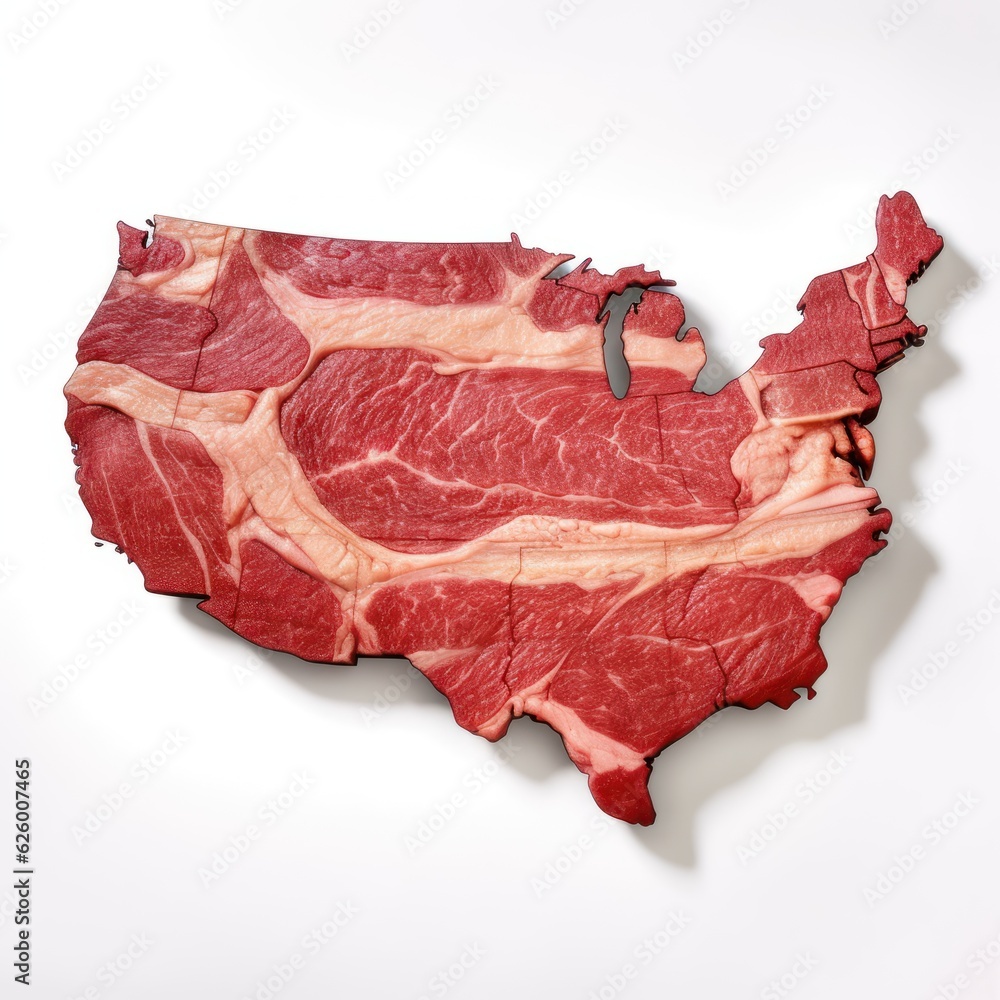 Mapping American Cuisine: Discovering Meat Steak, meat shape in USA ...