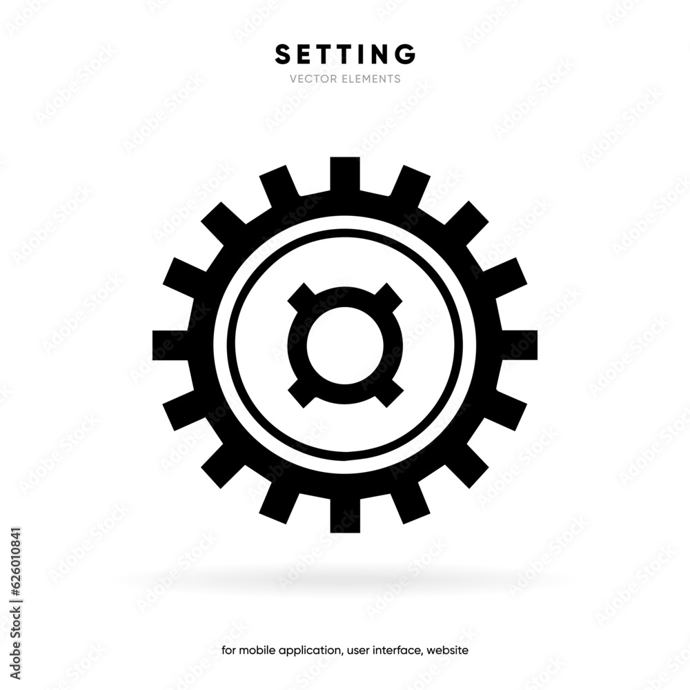 Setting icon vector. Tools, cog, gear sign isolated on white background ...