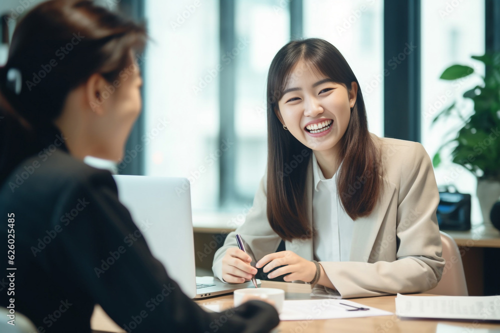 Confident Asian businesspeople in powerful poses, donning business ...