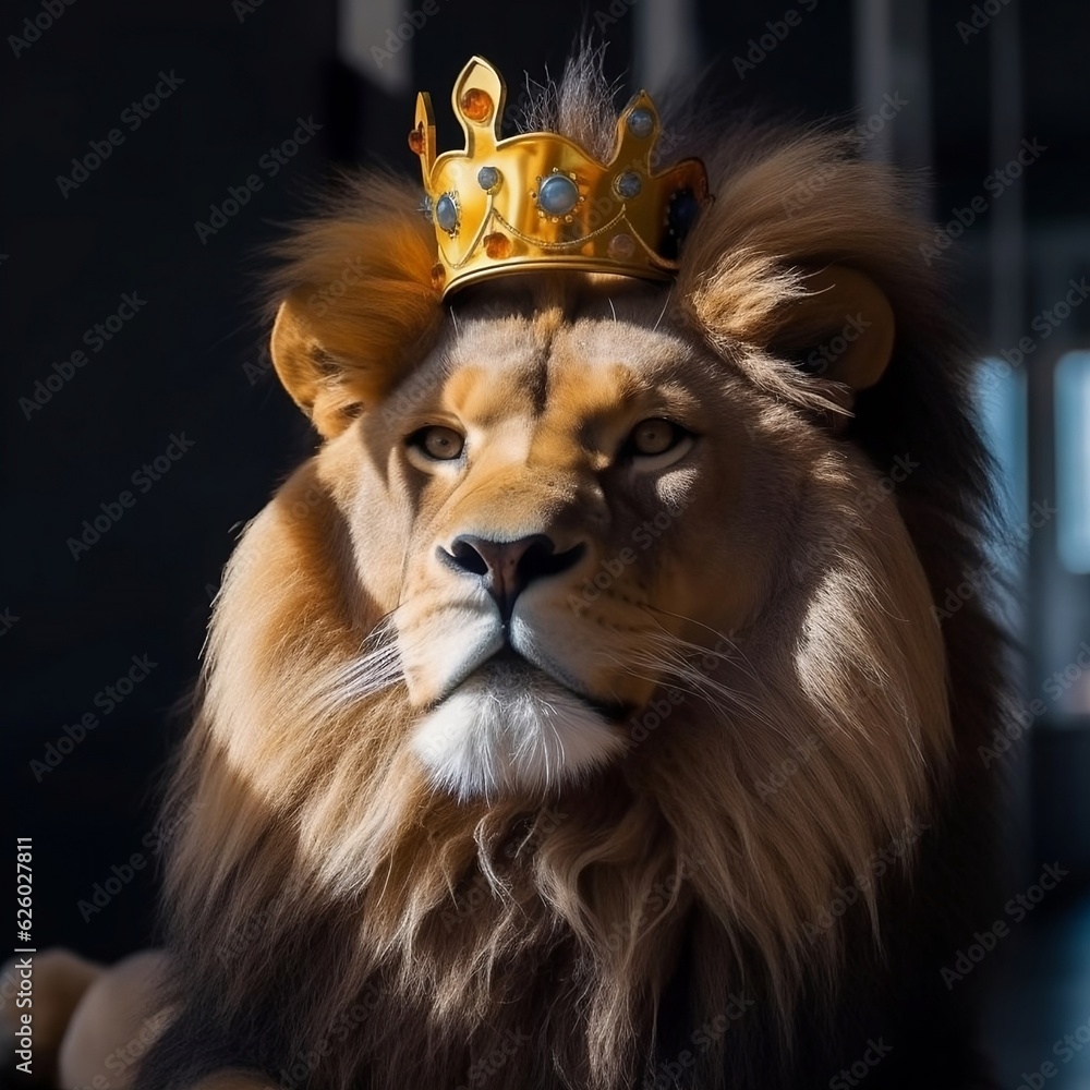 Lion, Lion with king crown, lion king, lion king, real lion, royal lion ...