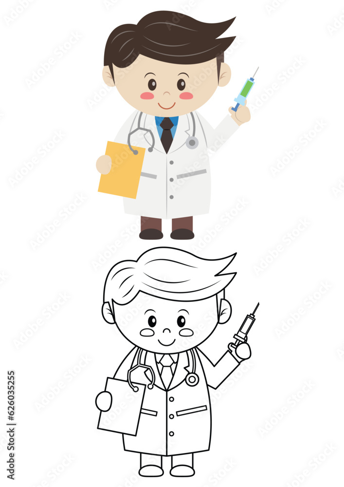 Doctor cute vector illustration cartoon isolated on white background ...