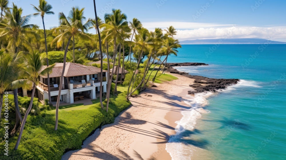 Beachfront villa with a private cabana and direct access to the white ...