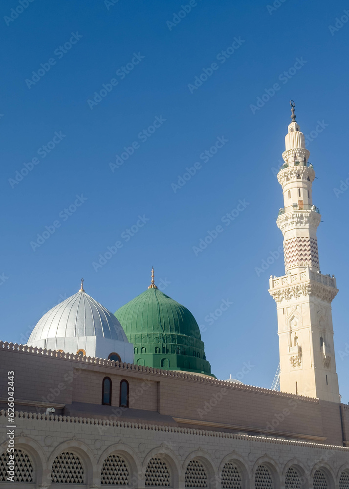 The mosque was founded by Prophet Muhammad. The famous green and silver ...