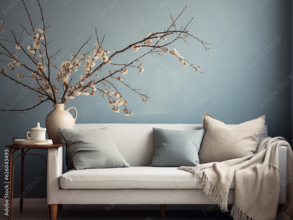 Modern & Luxury Interior Design of a Light Color Living Room. Sofa with ...