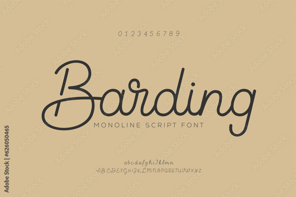 Hand drawn vector alphabet. Modern monoline signature script font ...