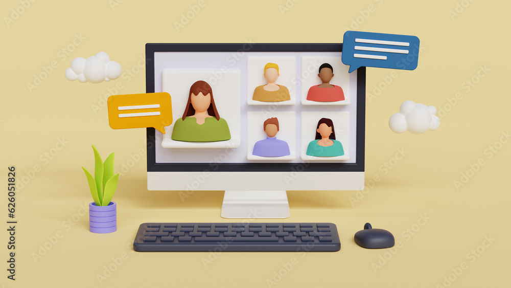 Online Meeting, Virtual Conference Video call, Briefing, Teamwork ...