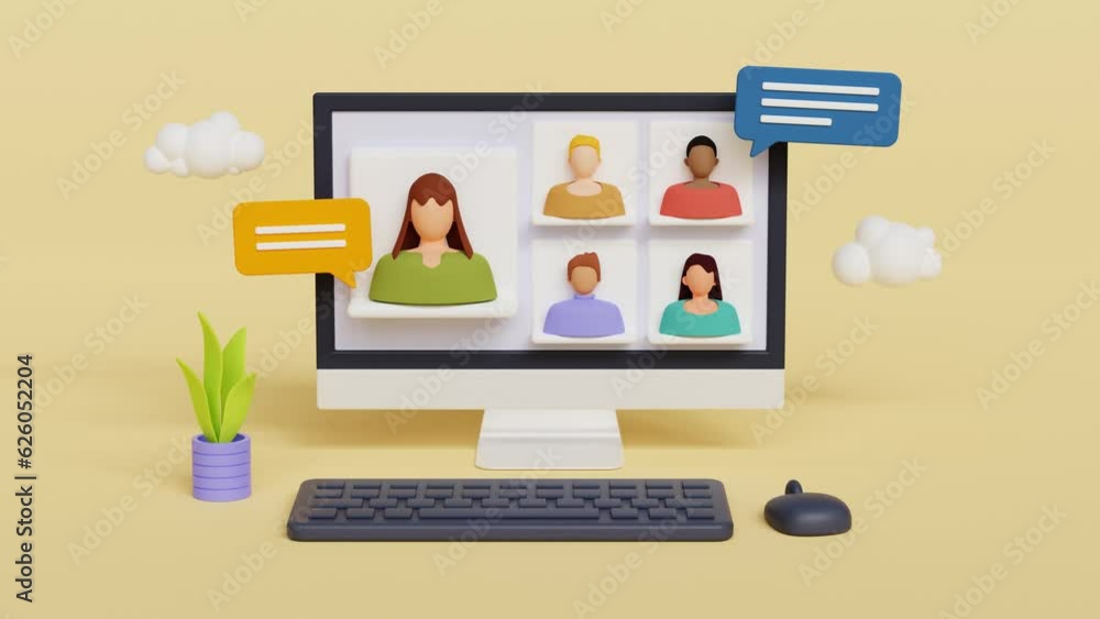 Online Meeting, Virtual Conference Video call, Briefing, Teamwork ...