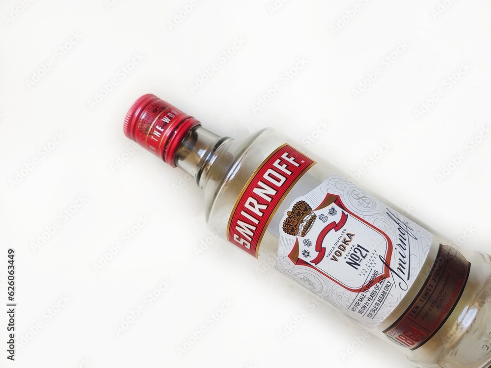 Guwahati, Assam, India - July 14, 2023 : Smirnoff is a brand of vodka ...