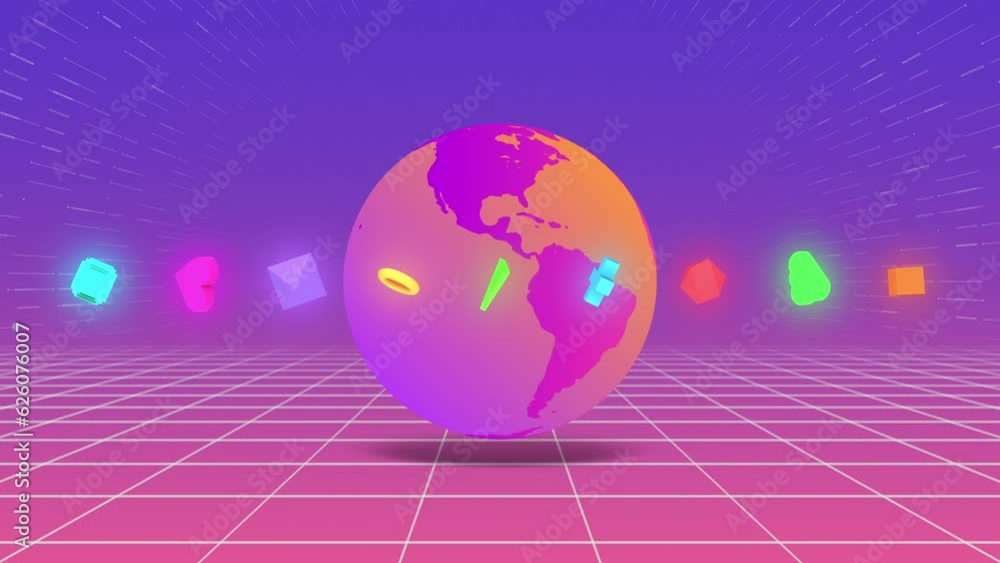 3D futuristic visualisation of metaverse immersive virtual world with ...