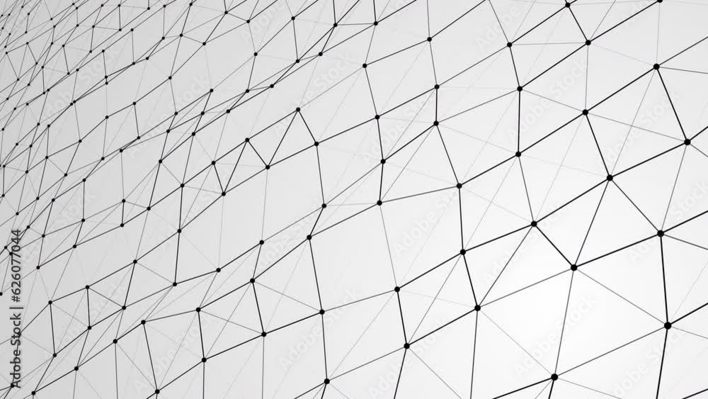 Abstract 3D animated background motion transformation gray dots lines ...