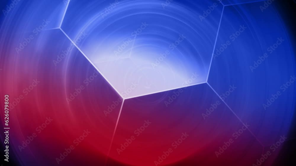 Bold and vibrant color transition red and blue hexagons blending in ...