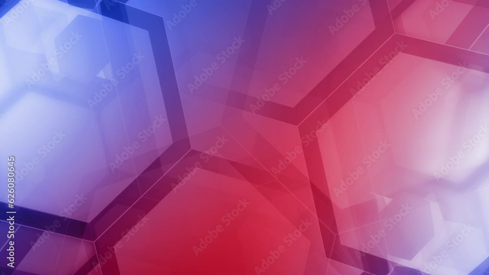 Dynamic hexagonal background red and blue hexagons creating a visual ...