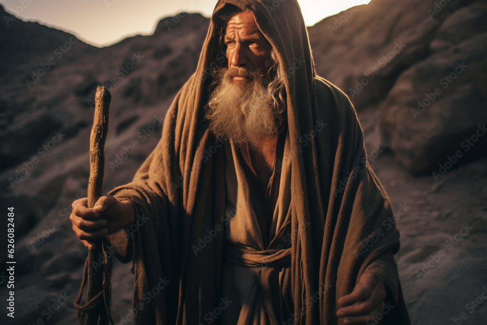 Moses leads the Jews through the desert, Moses led his people to the ...