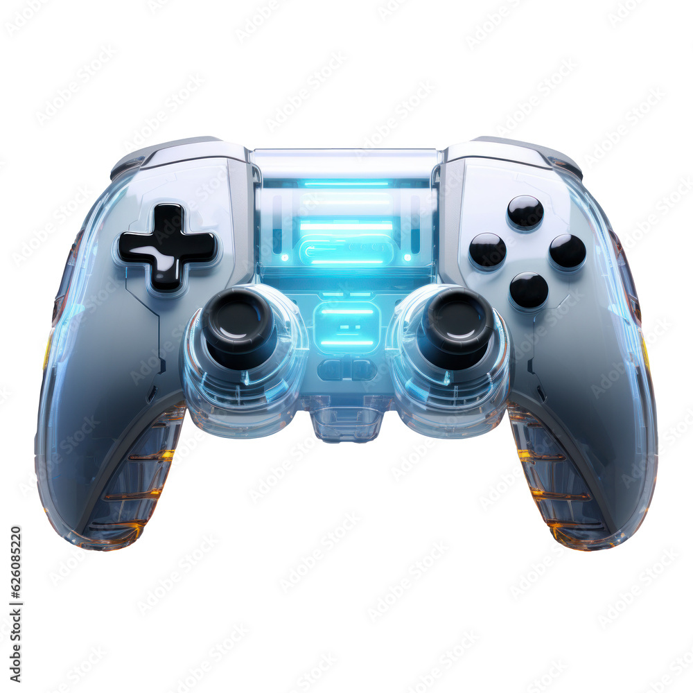 Photo & Art Print Futuristic video game controller on a transparent ...