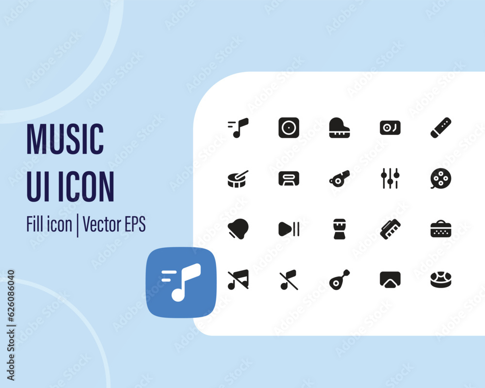 Simple Set of Music-Related Vector Line Icons. Contains such Icons as a ...